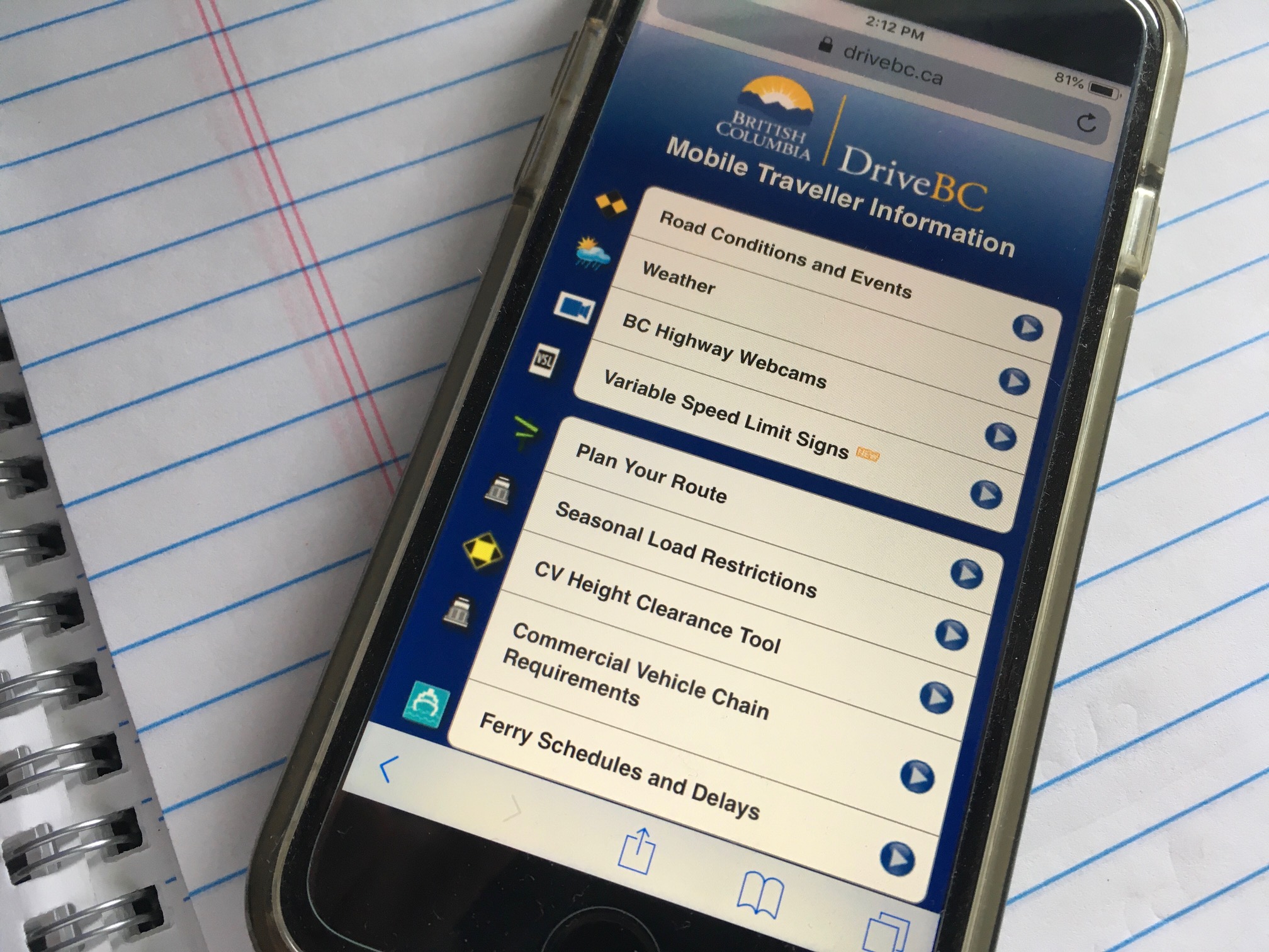 Now available - DriveBC Mobile | TranBC